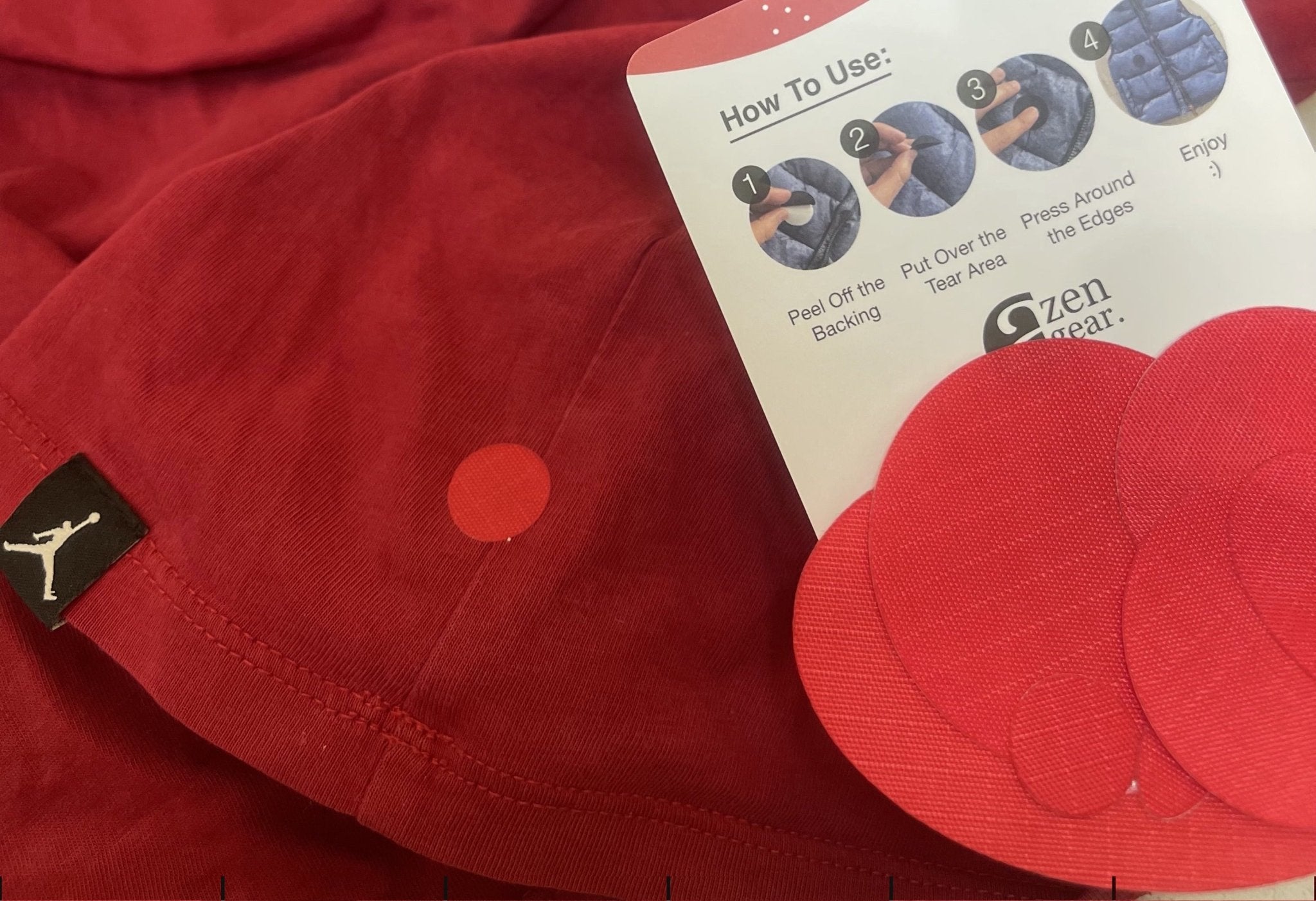 How to Repair a Nike Jordan T-Shirt with aZengear Repair Patches