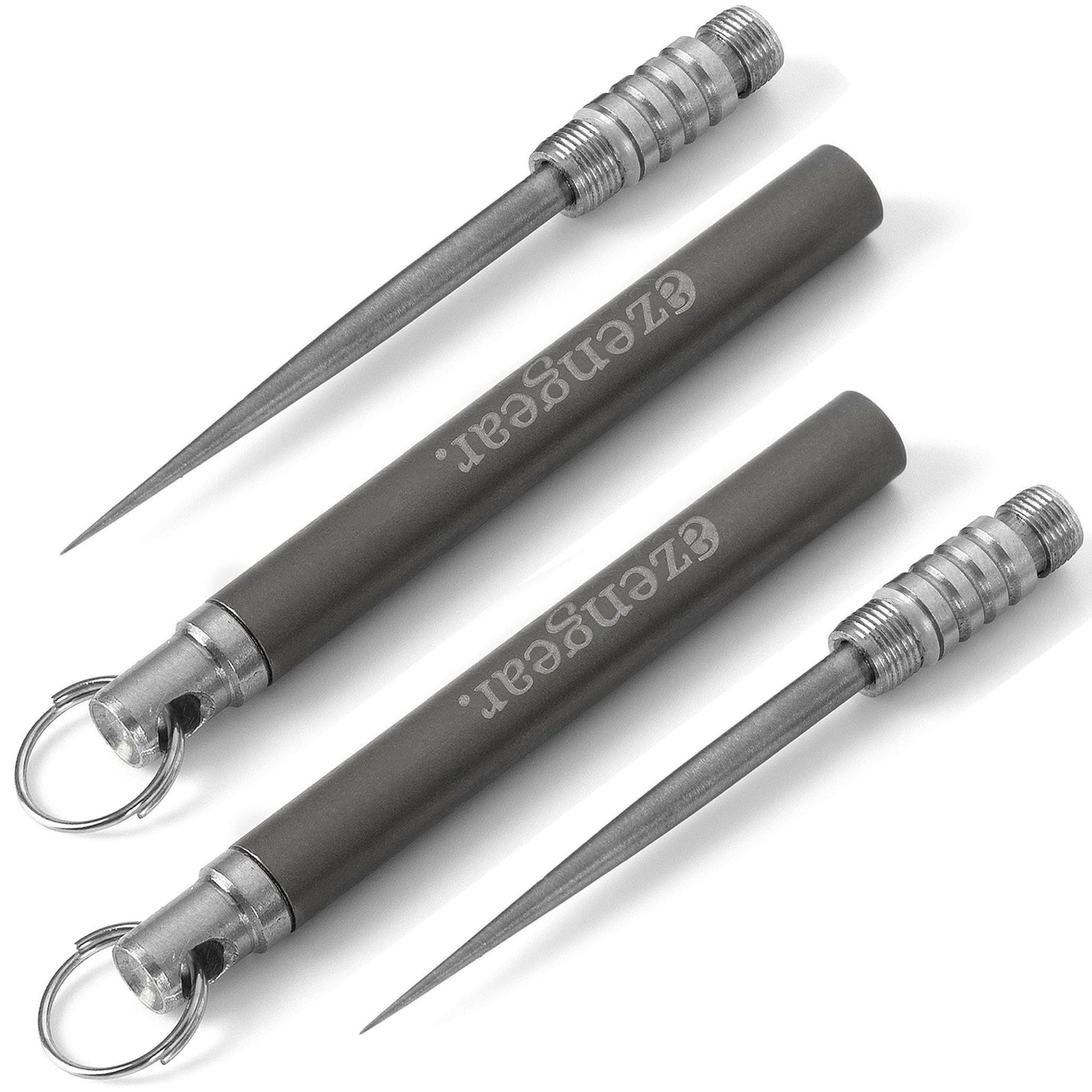 aZengear Titanium Toothpick Keyring Pocket Holder, Reusable for Travel